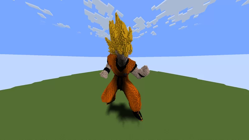 Goku Super Saiyan Statue Free Minecraft Map