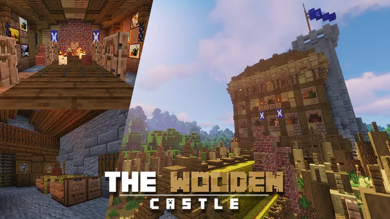 The Wooden Castle | Medieval Fortification | Full Interior Minecraft Map