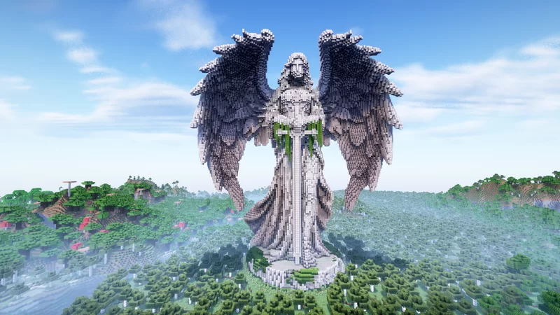 Minecraft Guardian Angel Sword Statue V39 Minecraft Map