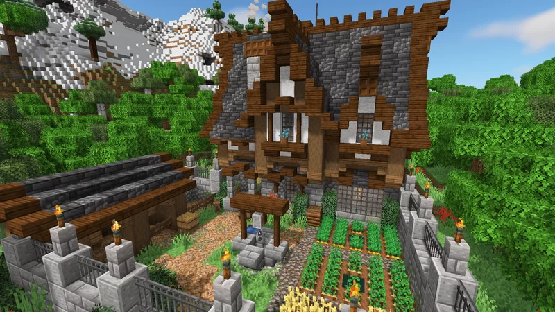 Cozy Survival Farmstead - (Java/Bedrock + Schematic) Minecraft Map