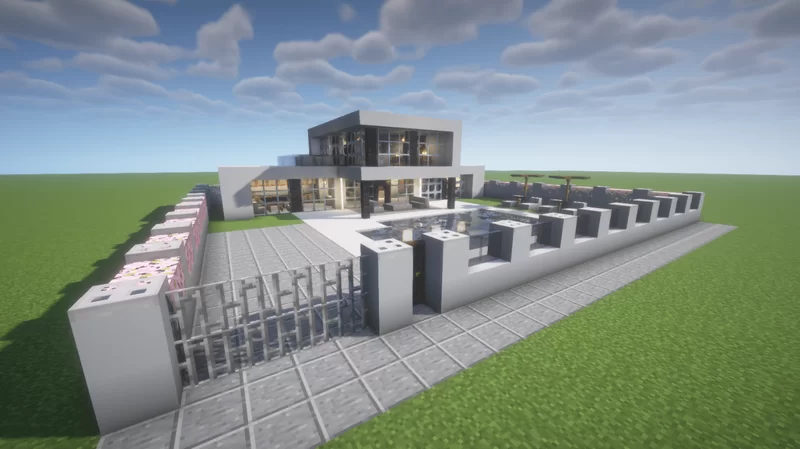 Modern House with Swimming Pool Minecraft Map