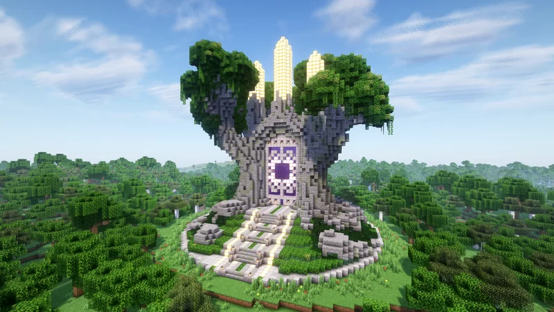 Minecraft Ancient Stone Tree Nether Portal Statue V09 Minecraft Map