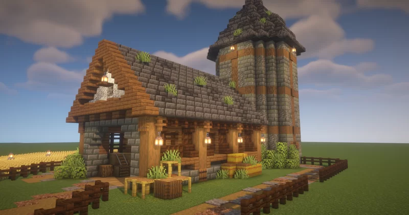 Medieval Barn & Silo │ Download Now!!! Minecraft Map