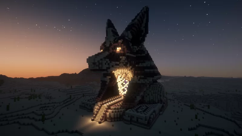 Minecraft Egyptian God |Anubis| Nether Portal Statue V02 Minecraft Map