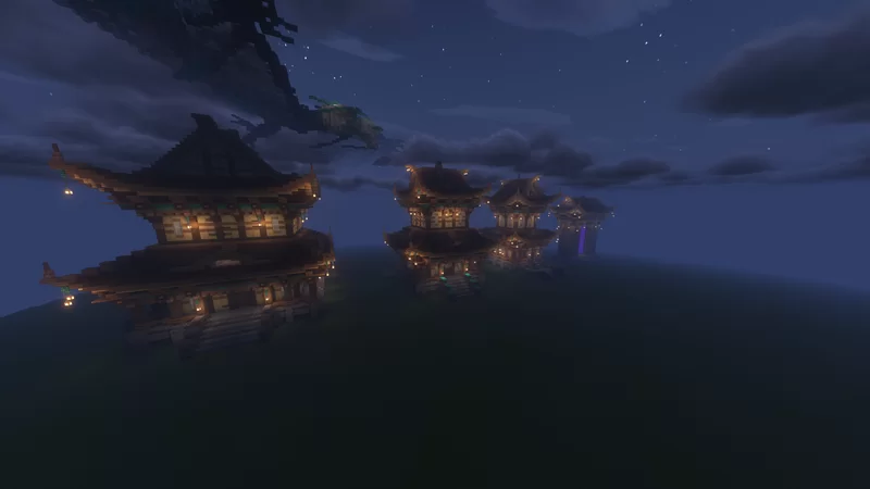 JAPANESE HOUSE ASSET'S + TWO HEADED DRAGON [FREE] Minecraft Map