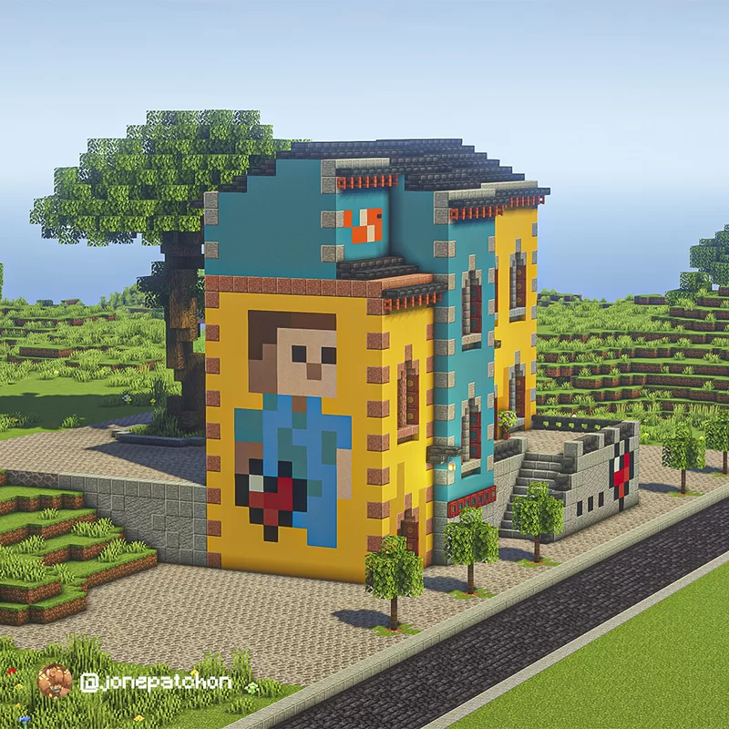 Buildings with graffiti Minecraft Map