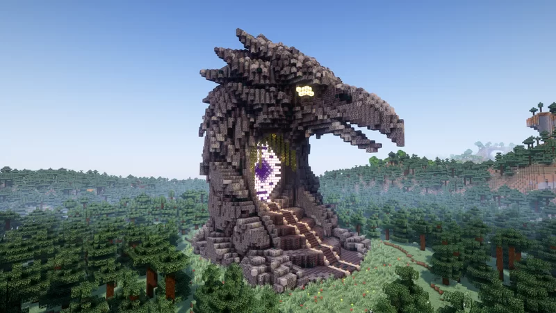 Minecraft Raven Head Nether Portal Statue Free Minecraft Map
