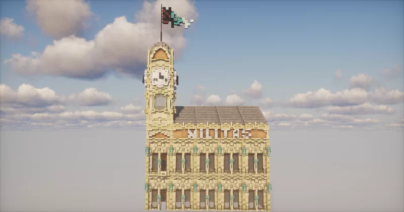 [FREE] European building w/ flag and clock Minecraft Map