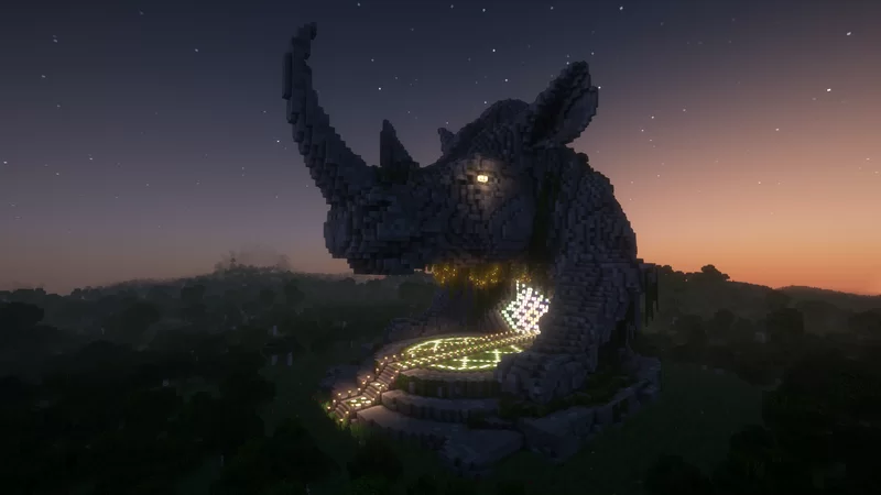 Minecraft Rhinoceros Nether Portal Statue Minecraft Map