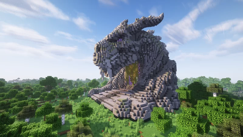 Minecraft Dragon Head Nether Portal V05 Statue Minecraft Map