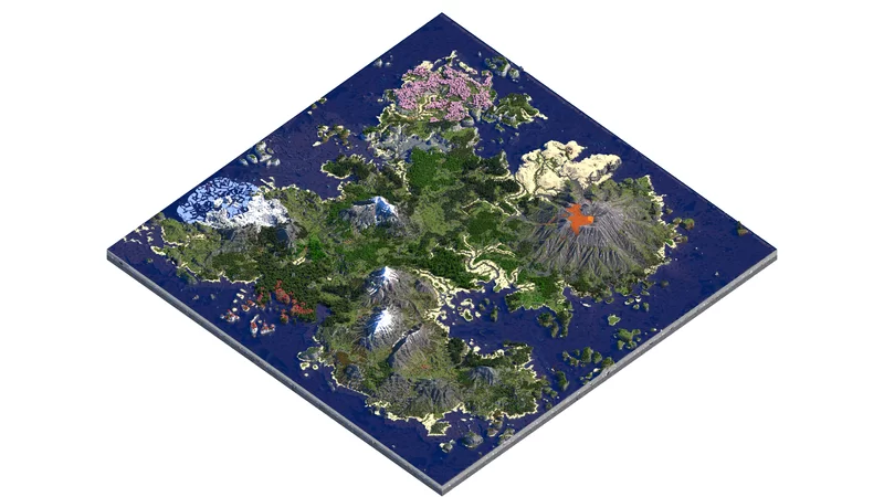 Elazkor 🌋, 4k, Plentiful forests, Mountains and Gen2 Volcano [1.21.5 ...