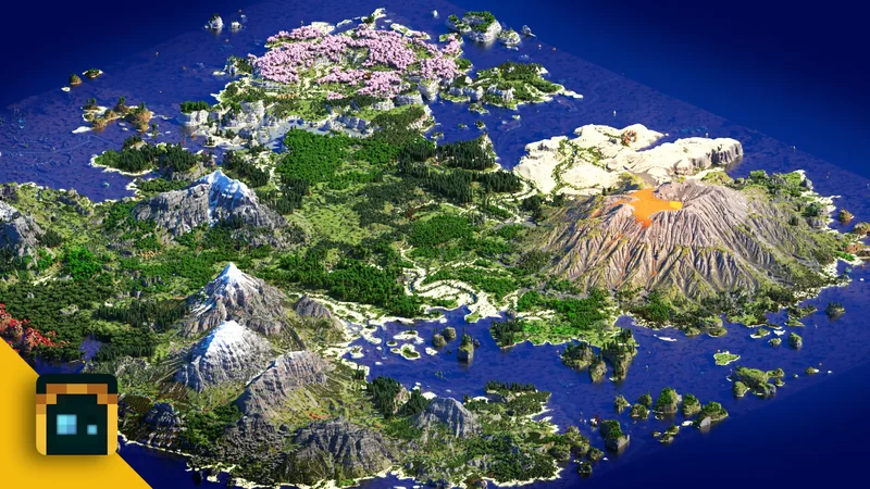 Elazkor 🌋, 4k, Plentiful forests, Mountains and Gen2 Volcano [1.21.5 ...