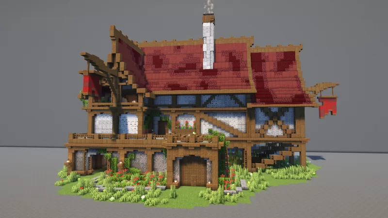 Medieval Fantasy Inn / Tavern I Download I Interior Minecraft Map