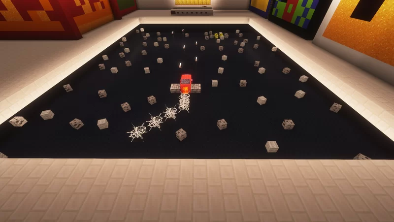 Spaceship in asteroid field Floor Minecraft Map