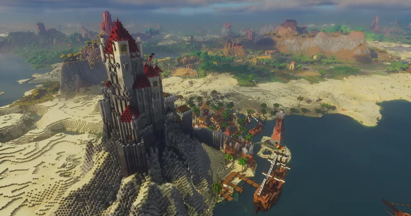 Pirate Town and Volcanic Castle - Castle Atera [Full interior] Minecraft Map