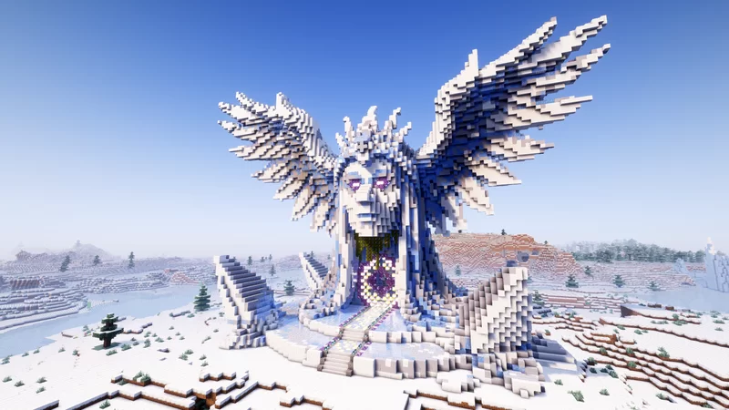 Minecraft Angel Head Nether Portal Statue V02 Minecraft Map