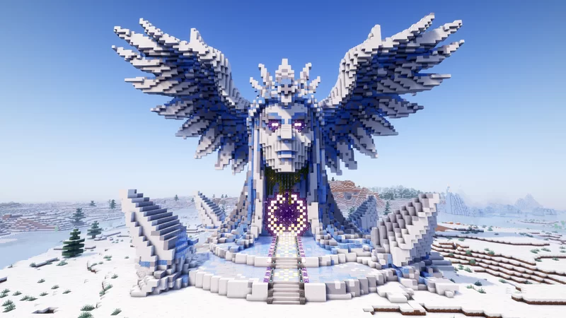 Minecraft Angel Head Nether Portal Statue V02 Minecraft Map