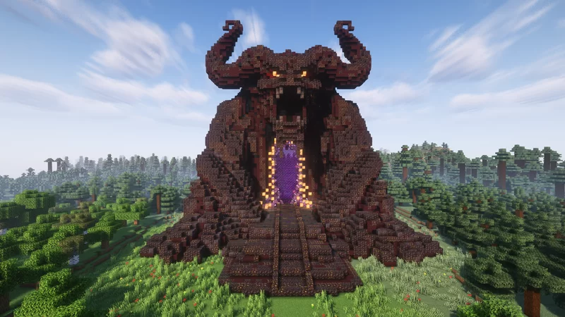 Minecraft Titan Nether Portal V01 Statue Minecraft Map