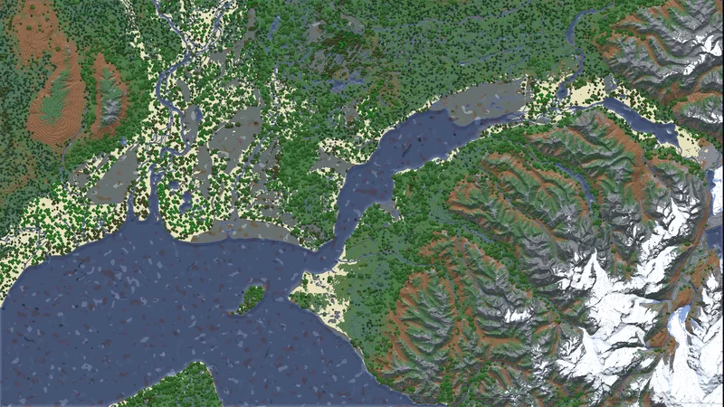 Alaska, mmm well a small part of it 1:79 scale Minecraft Map