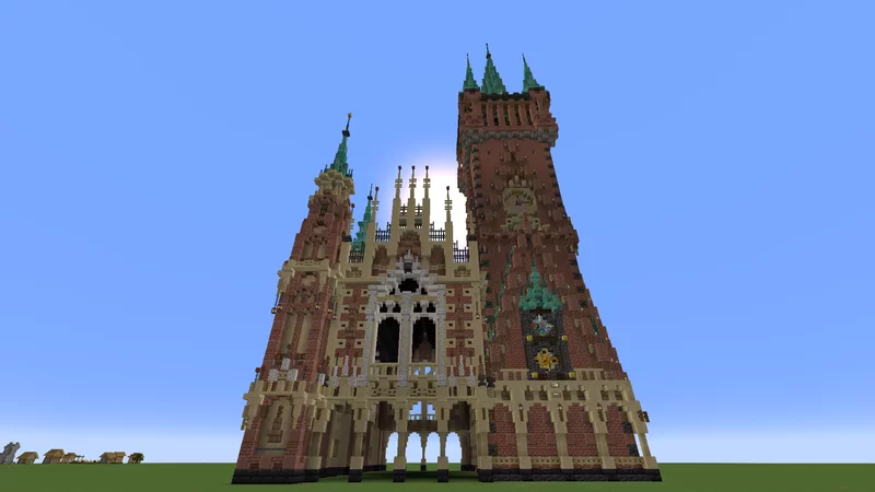 (UPDATE/New Version) Prussian-German Brick Gothic Castle/Town Hall Minecraft Map
