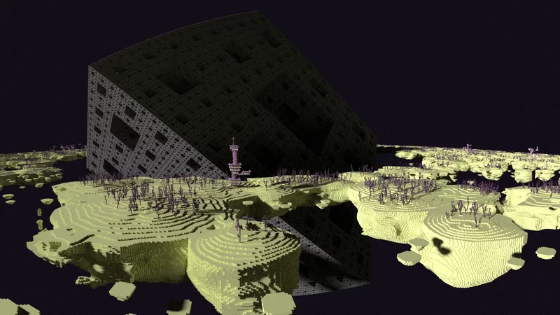 Menger sponge in the End Minecraft Map