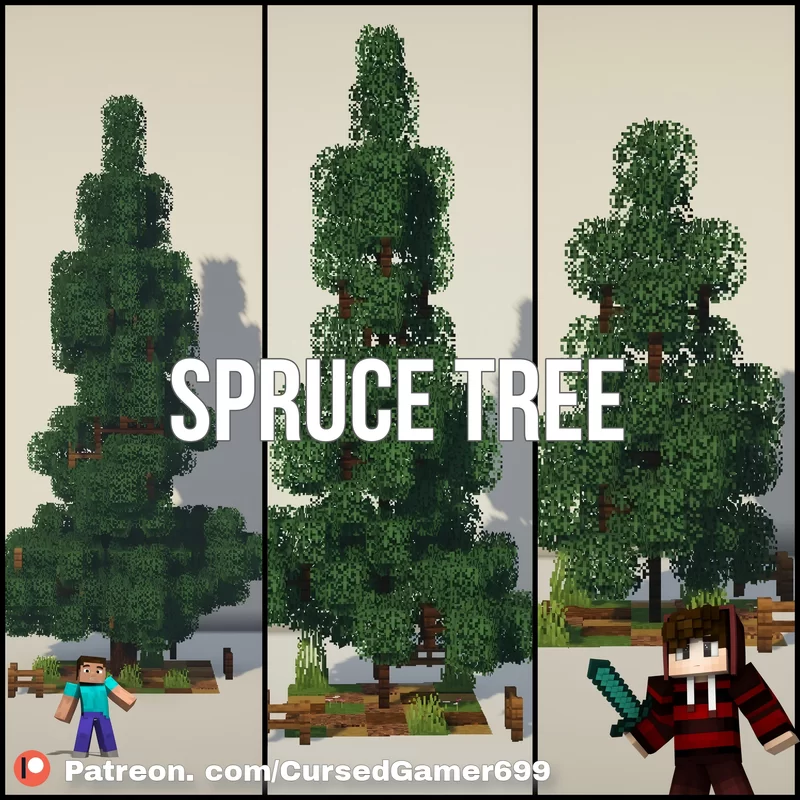 Custom Spruce Tree ( Litematica support ) ⚒ Minecraft Map