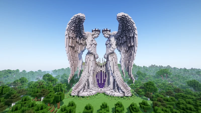 Minecraft Guardian Nether Portal Statue V04 Free Schematic Minecraft Map