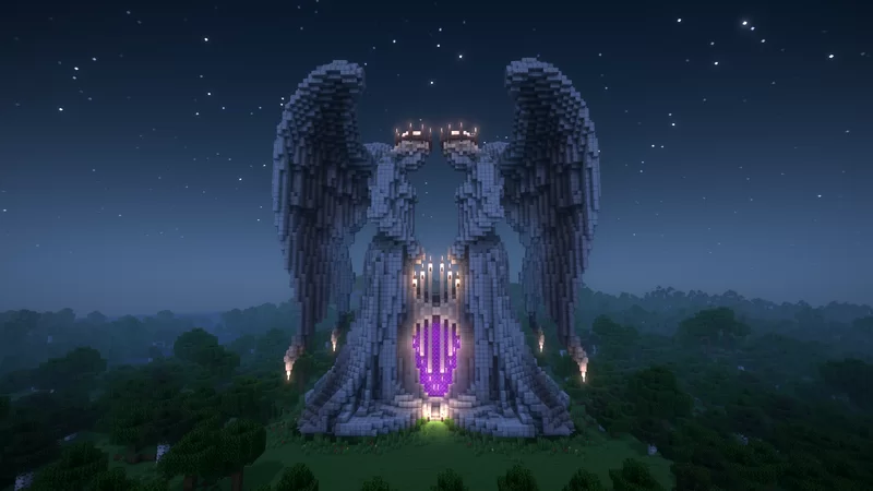 Minecraft Guardian Nether Portal Statue V04 Free Schematic Minecraft Map