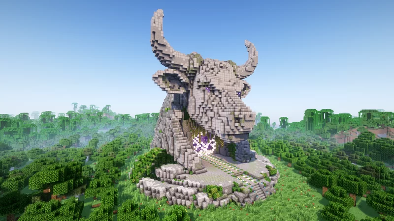 Minecraft Bull Head Nether Portal Statue Free Minecraft Map