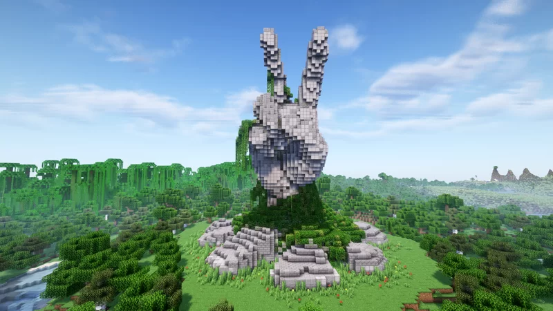 Minecraft Peace Hand Statue Minecraft Map