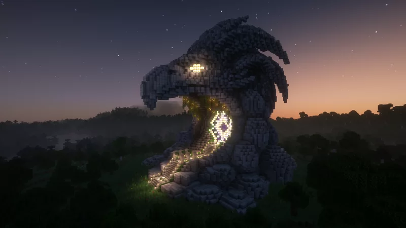 Minecraft Phoenix Head Nether Portal Statue Minecraft Map
