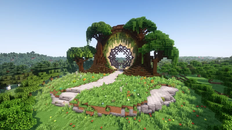 Minecraft Tree Nether Portal Statue V05 Free Minecraft Map