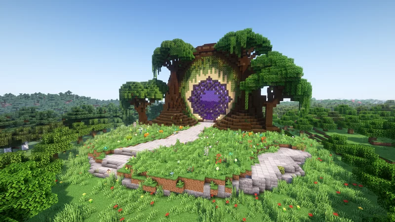 Minecraft Tree Nether Portal Statue V05 Free Minecraft Map