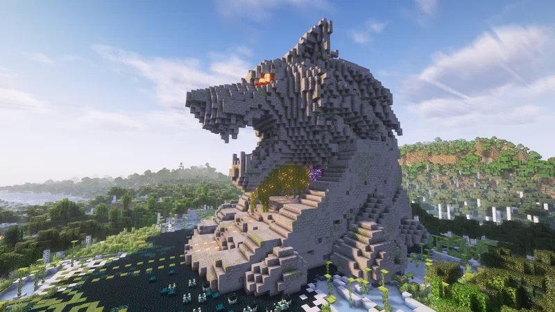 Minecraft Wolf Head Nether Portal Statue V02 Free Minecraft Map