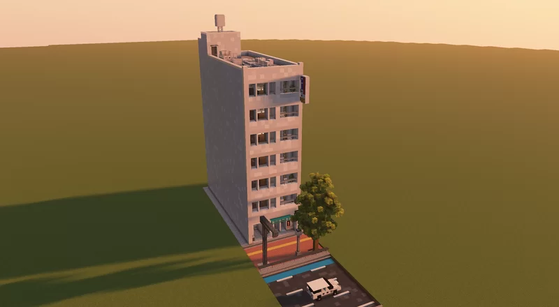 Tokyo City Mid-rise Apartment Building Minecraft Map