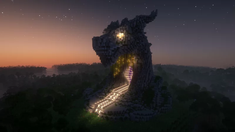 Minecraft Dragon Head Nether Portal Statue V17 Free Minecraft Map