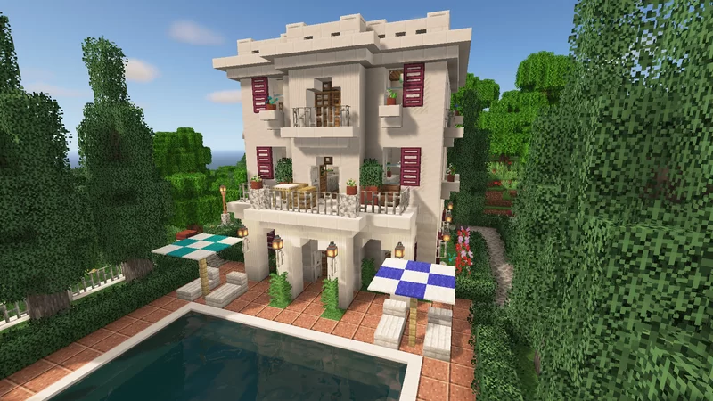 Small Luxury Villa - (Java/Bedrock + Schematic) Minecraft Map