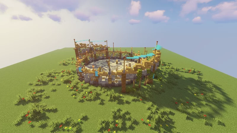 Arena | Medieval Arena | Tiny Coloseum | SCHEMATIC 1.20.1 | 40x40 blocks Minecraft Map