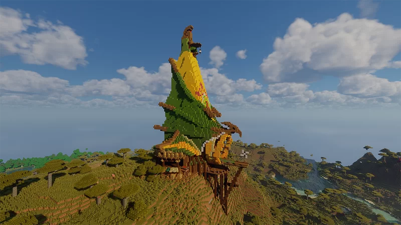 Majestic Eagle Temple on a Mountain Slope | Elytra-Friendly Build 🦅 Minecraft Map