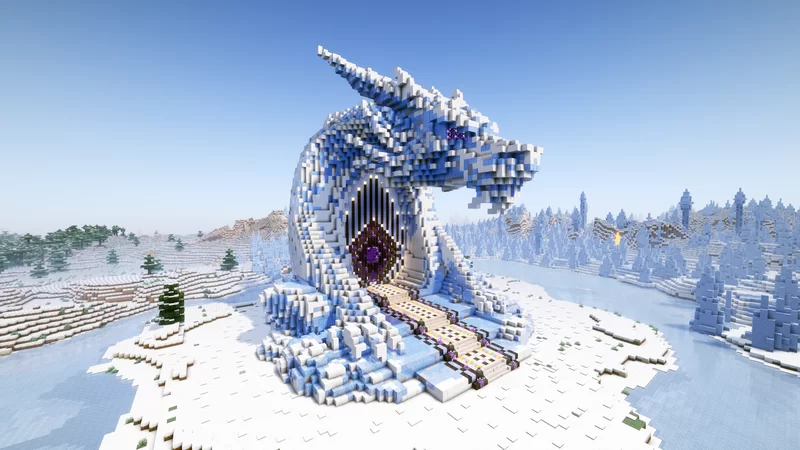 Minecraft Ice Dragon Nether Portal Statue V26 Minecraft Map