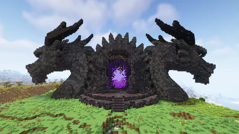 Minecraft Nether Dragon Portal Statue Minecraft Map