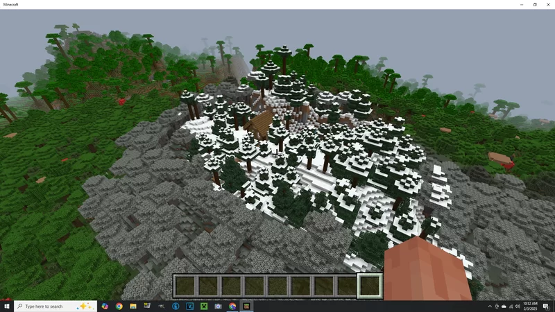 Cabin in Snowy Spruce surrounded by Pale Forest biome for Bedrock ...