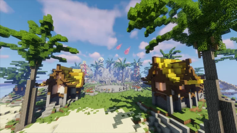 Tropical Tiki Lobby | 250x250 | DOWNLOAD Minecraft Map