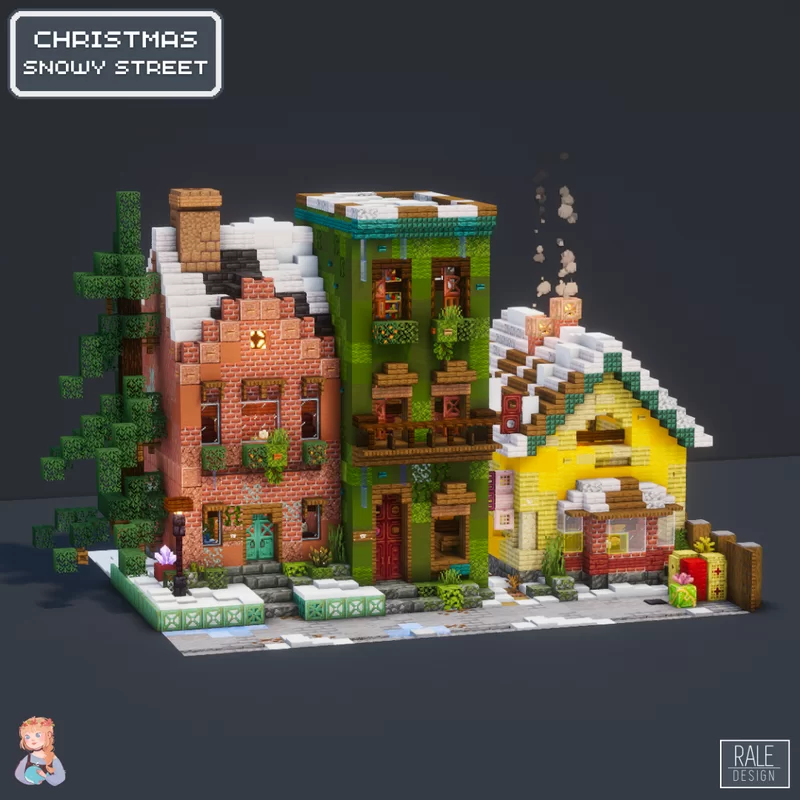 Christmas Snowy Street Minecraft Map