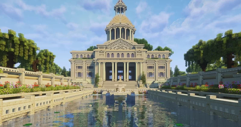 🏛🍃Tranquil Neoclassical Mansion in minecraft Minecraft Map