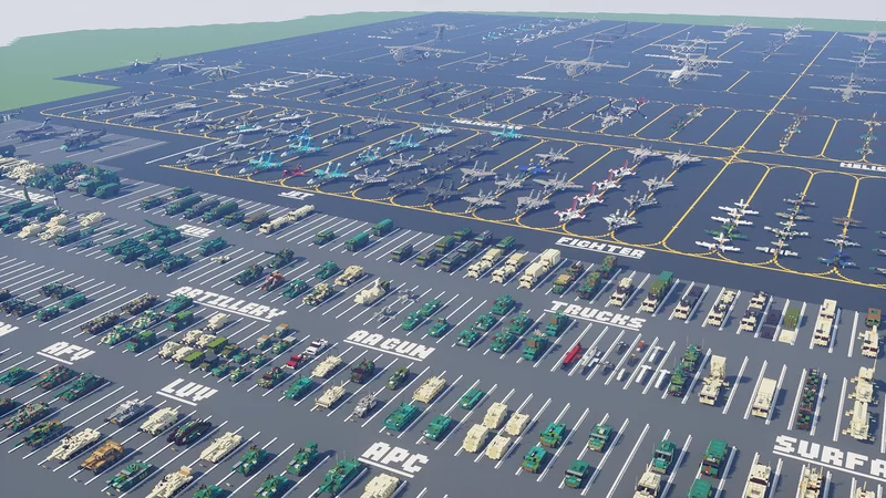 MC Military Force Arsenal (290+ Vehicles) Collection Minecraft Map