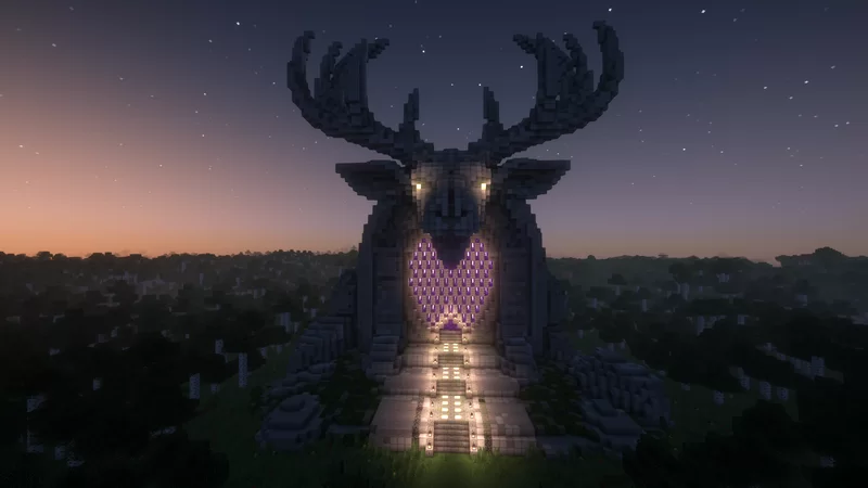 Minecraft Deer Head Nether Portal Statue V02 Free Minecraft Map