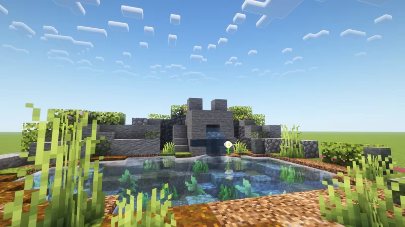 Frog Fountain and Waterfall Minecraft Map