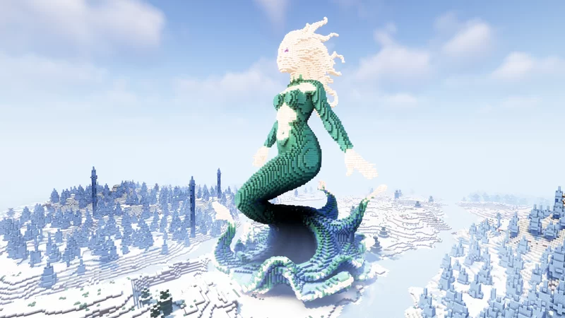 Minecraft Frozen Mermaid Statue Free Minecraft Map