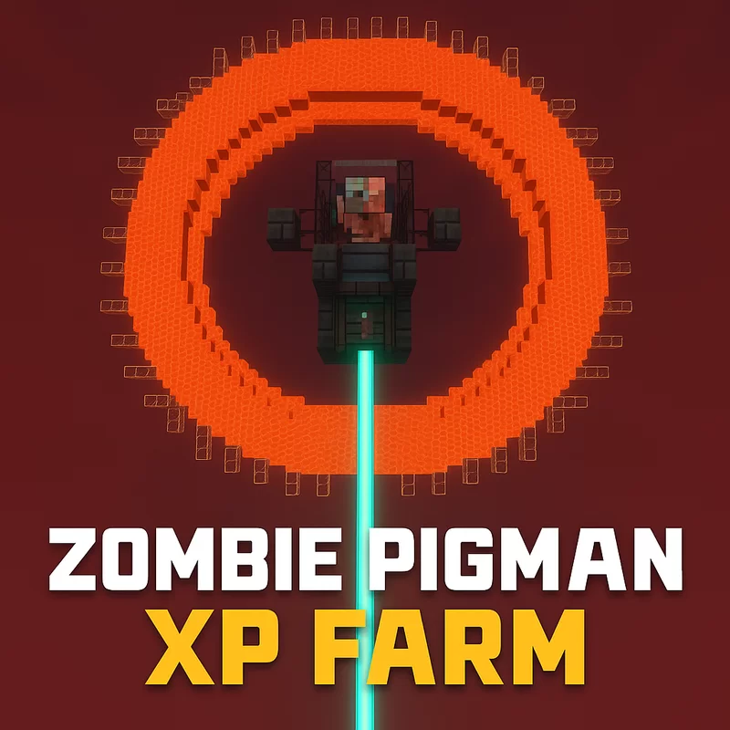 Nether Goldworks: Zombie Pigman XP Farm and Gold Farm Minecraft Map